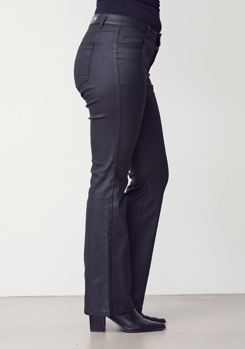 Isay Flare Coated Pant - Black – Isayshop.se